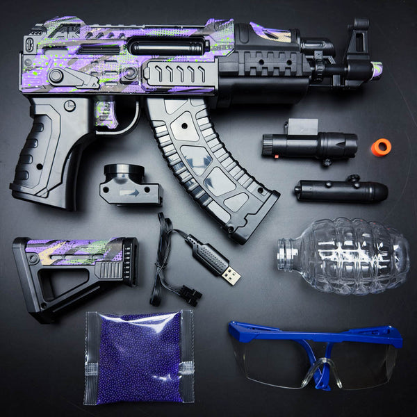 AKM Gel Blaster Violetti sis. 10 000 Orbeez | GelWeapons.fi